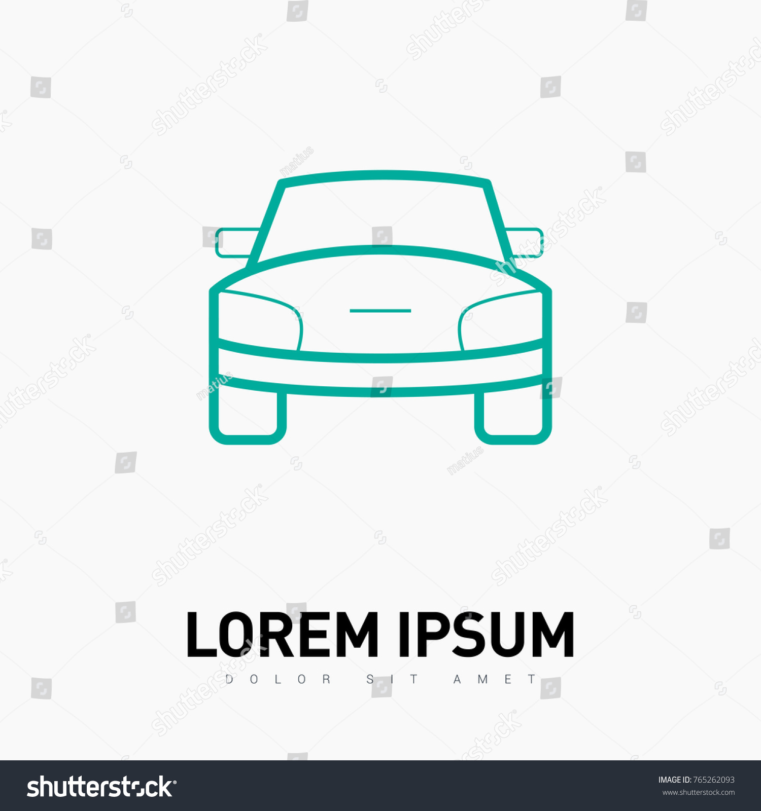 Car Front Line Vector Icon Stock Vector (Royalty Free) 765262093 ...