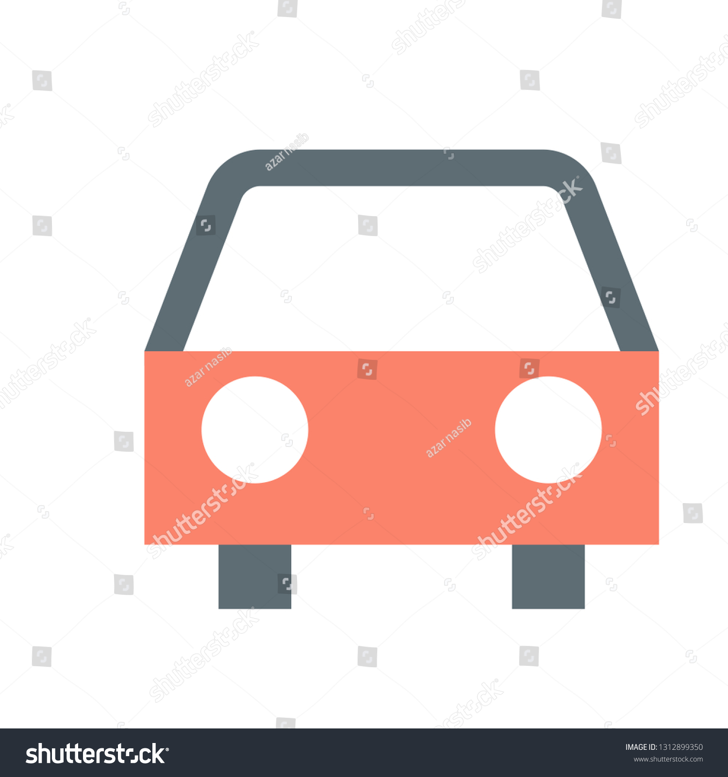 Car Front View Icon Stock Vector (Royalty Free) 1312899350