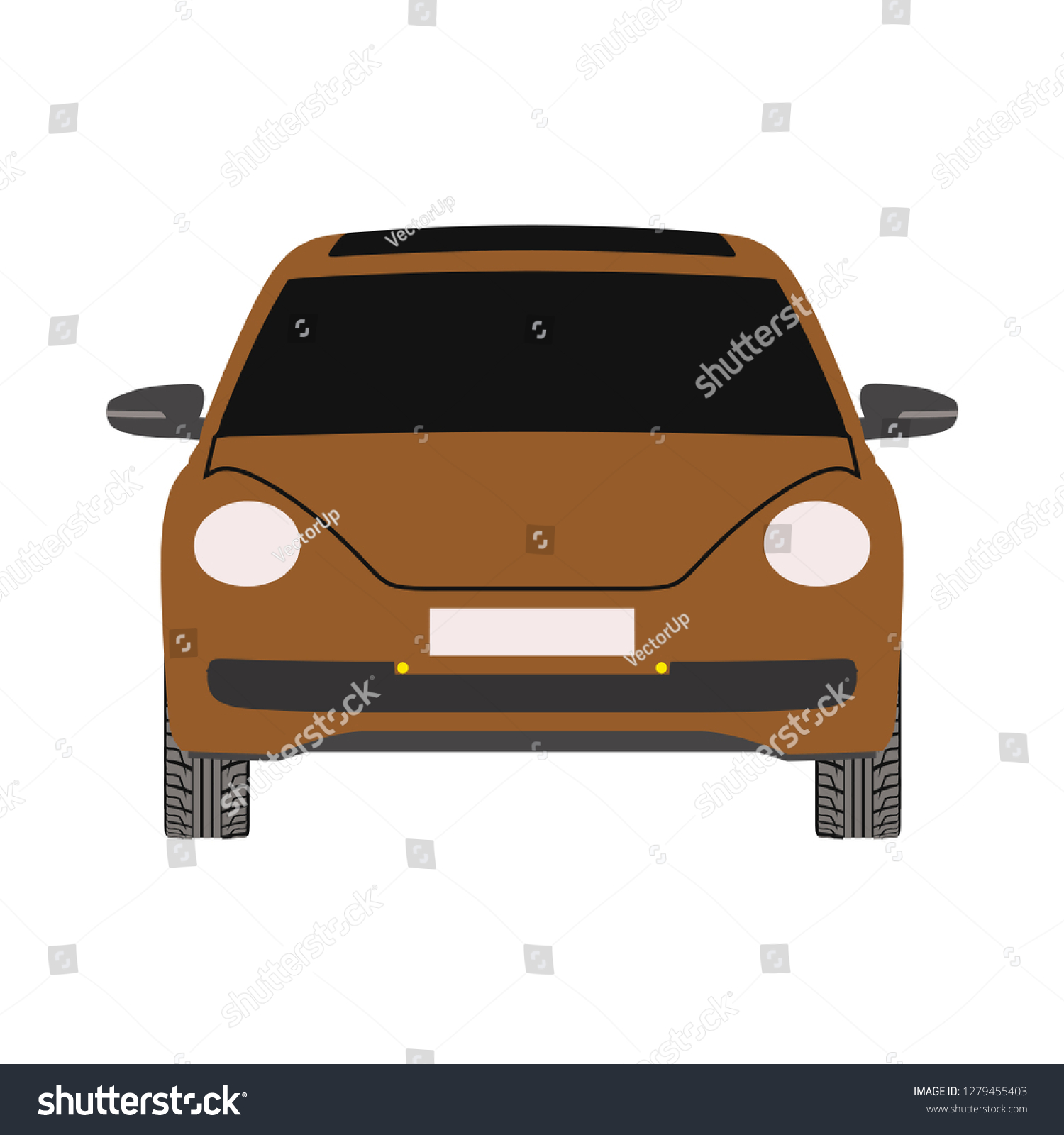 Car Front View Transportation Style Flat Stock Vector (Royalty Free ...