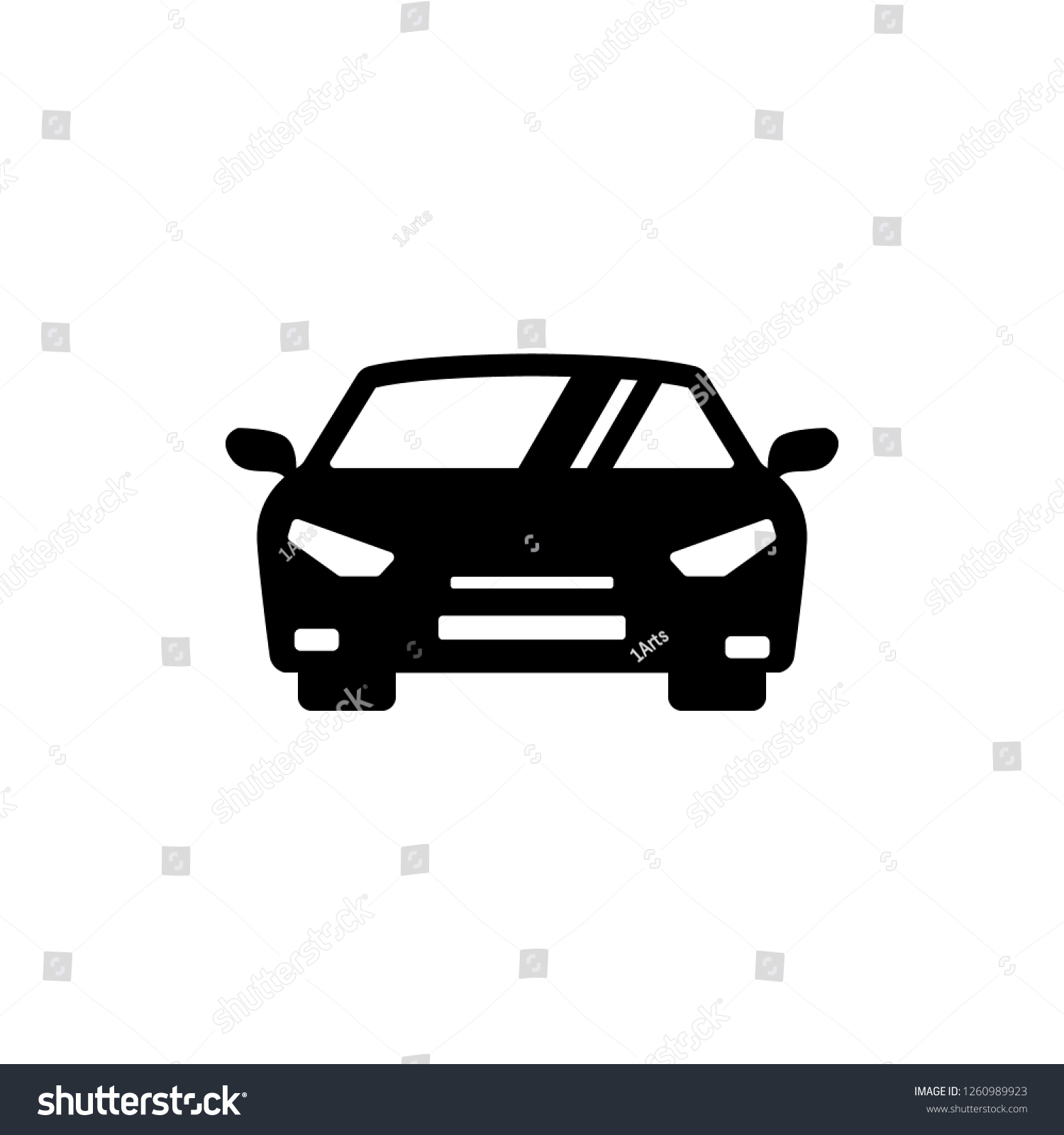 Car Icon Front View Vector Illustration Stock Vector (Royalty Free ...