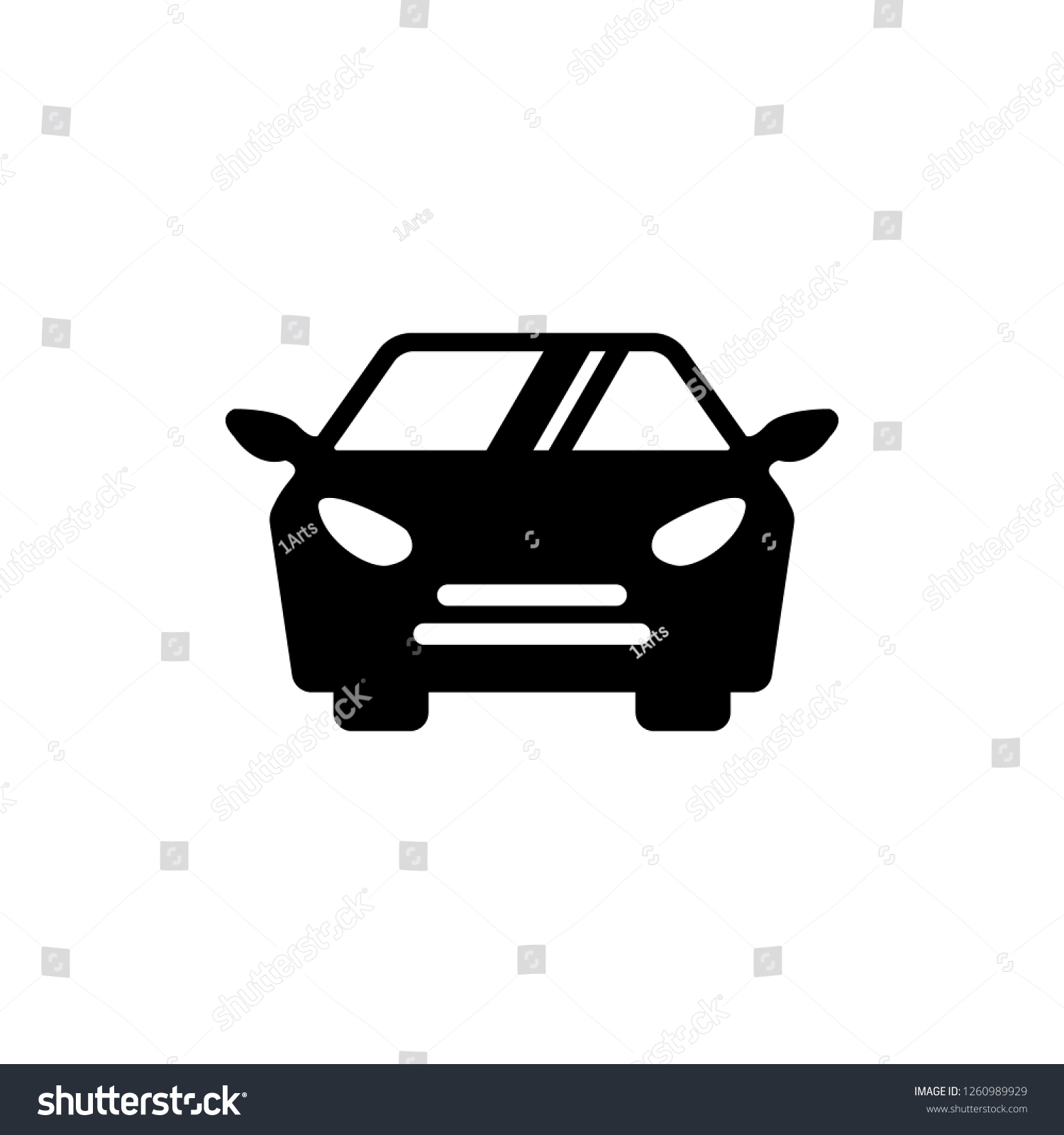 Car Icon Front View Vector Illustration 스톡 벡터(로열티 프리) 1260989929 ...
