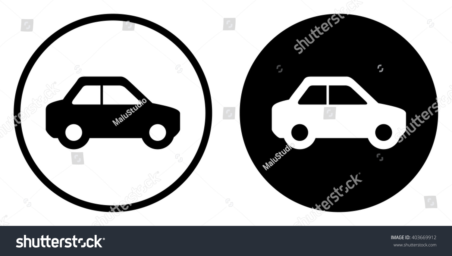 Car Icon Circle Vector Illustration Stock Vector (Royalty Free ...