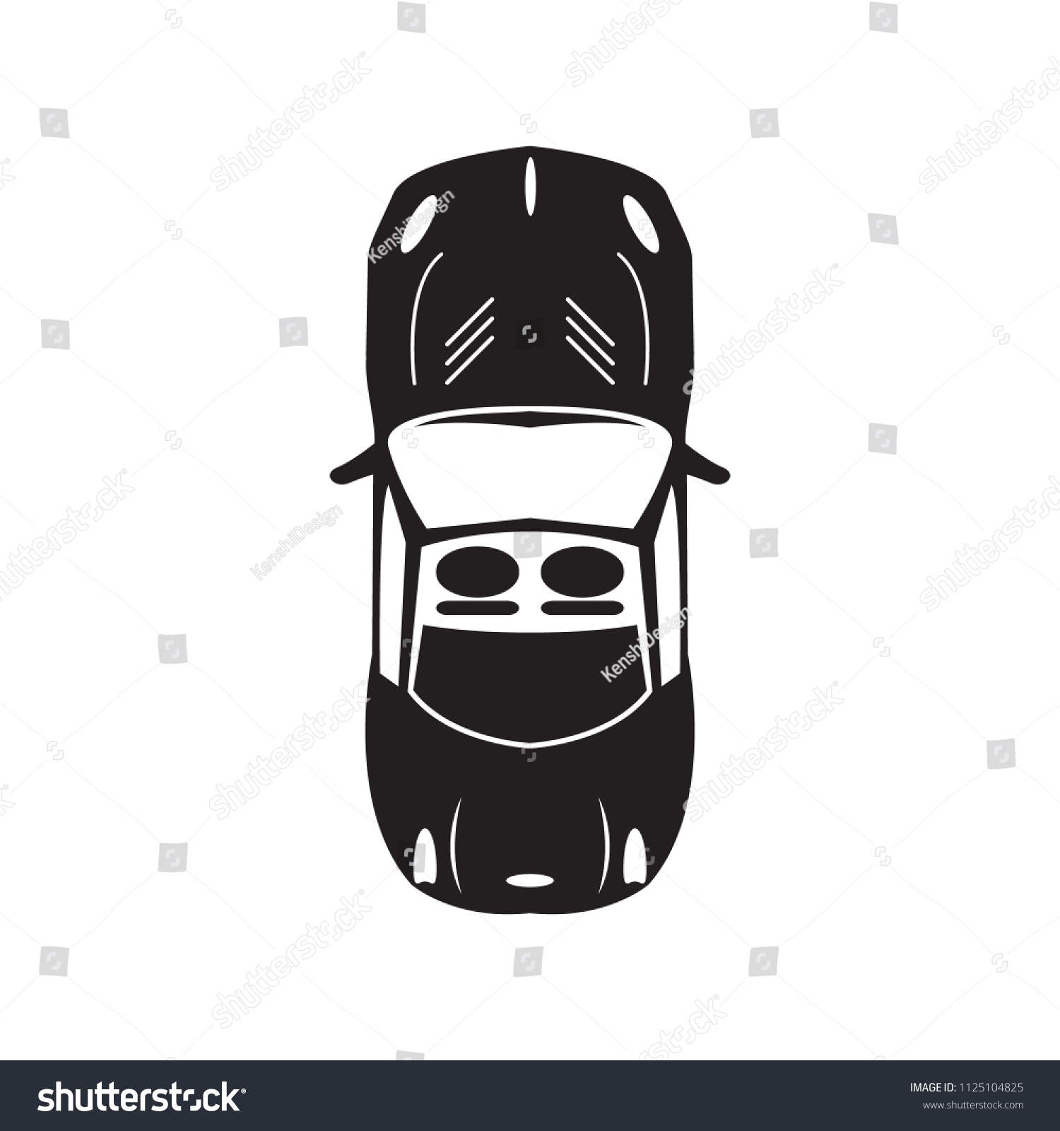Car Icon Top View Vector Stock Vector (Royalty Free) 1125104825