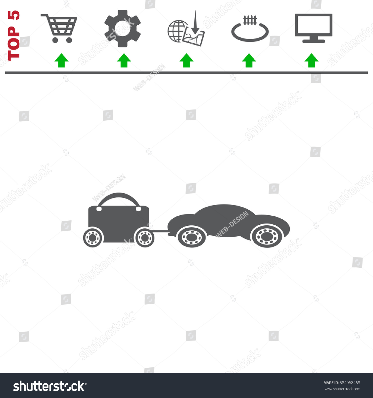 Car Icon Vector Flat Design Style Stock Vector (Royalty Free) 584068468 ...