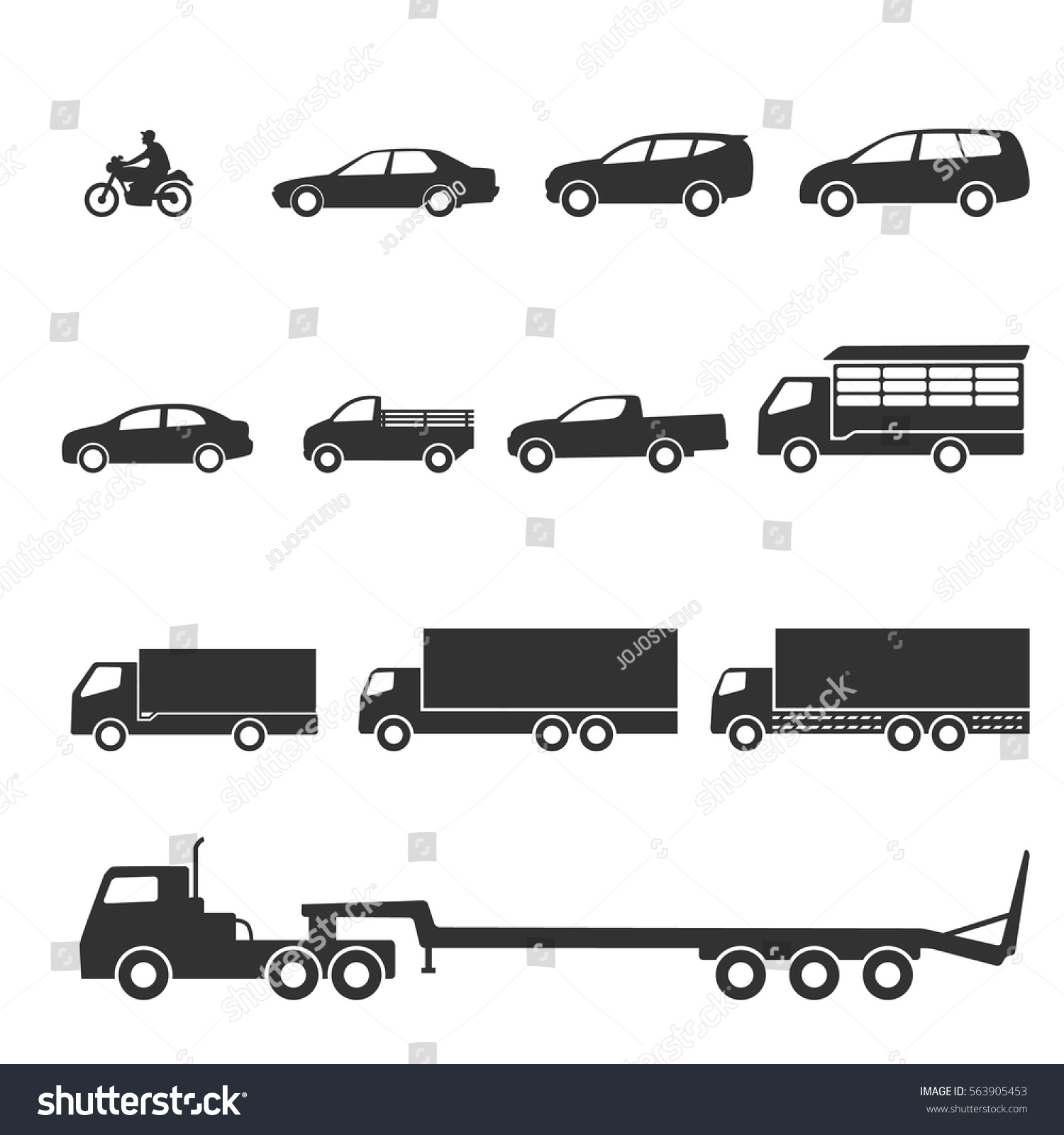 Car Icons Stock Vector (Royalty Free) 563905453