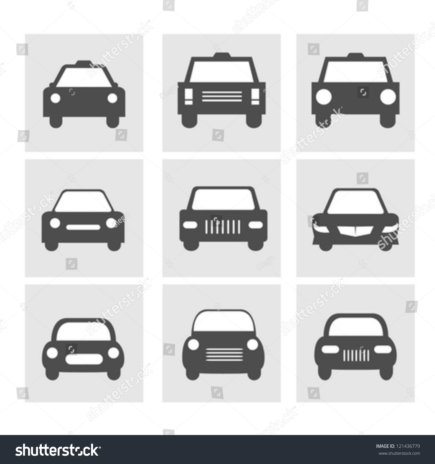 Car Icons Set Stock Vector 121436779 - Shutterstock