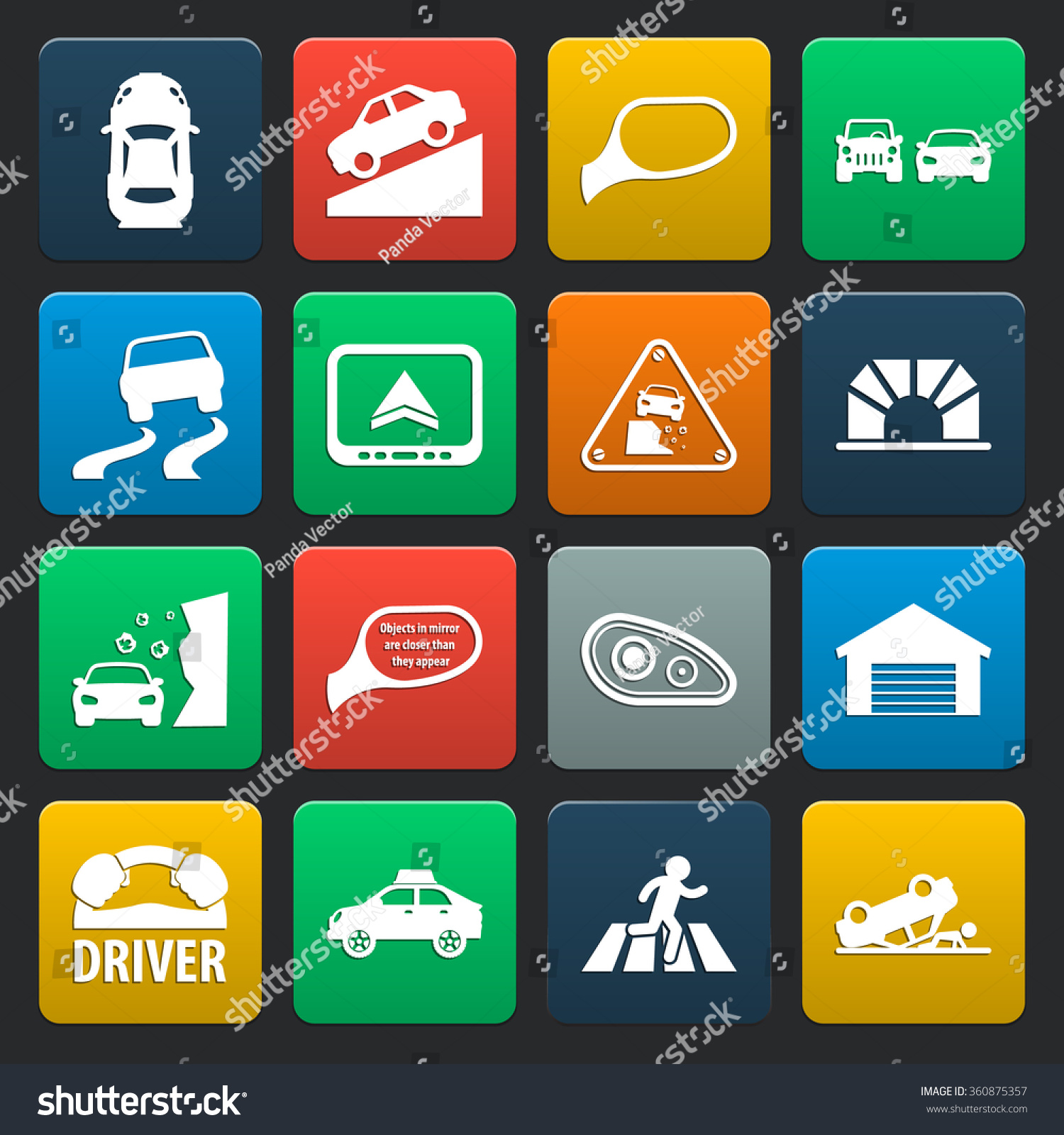 Car Icons Set. Stock Vector 360875357 : Shutterstock