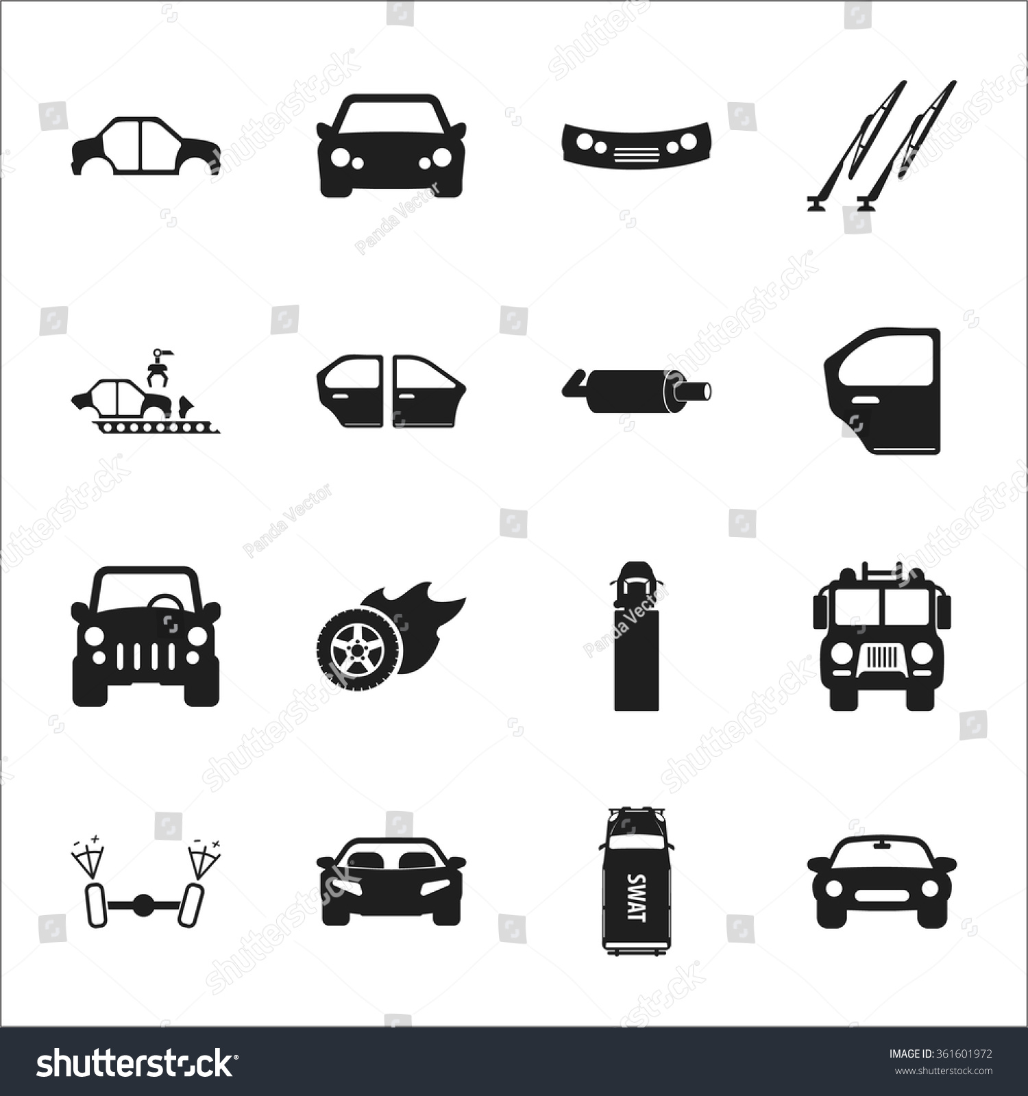Car Icons Set Stock Vector (Royalty Free) 361601972 | Shutterstock