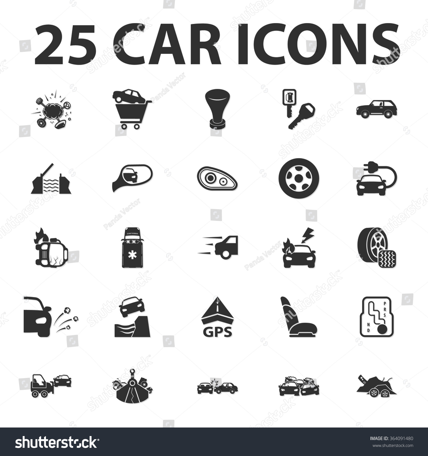 Car Icons Set Stock Vector (Royalty Free) 364091480