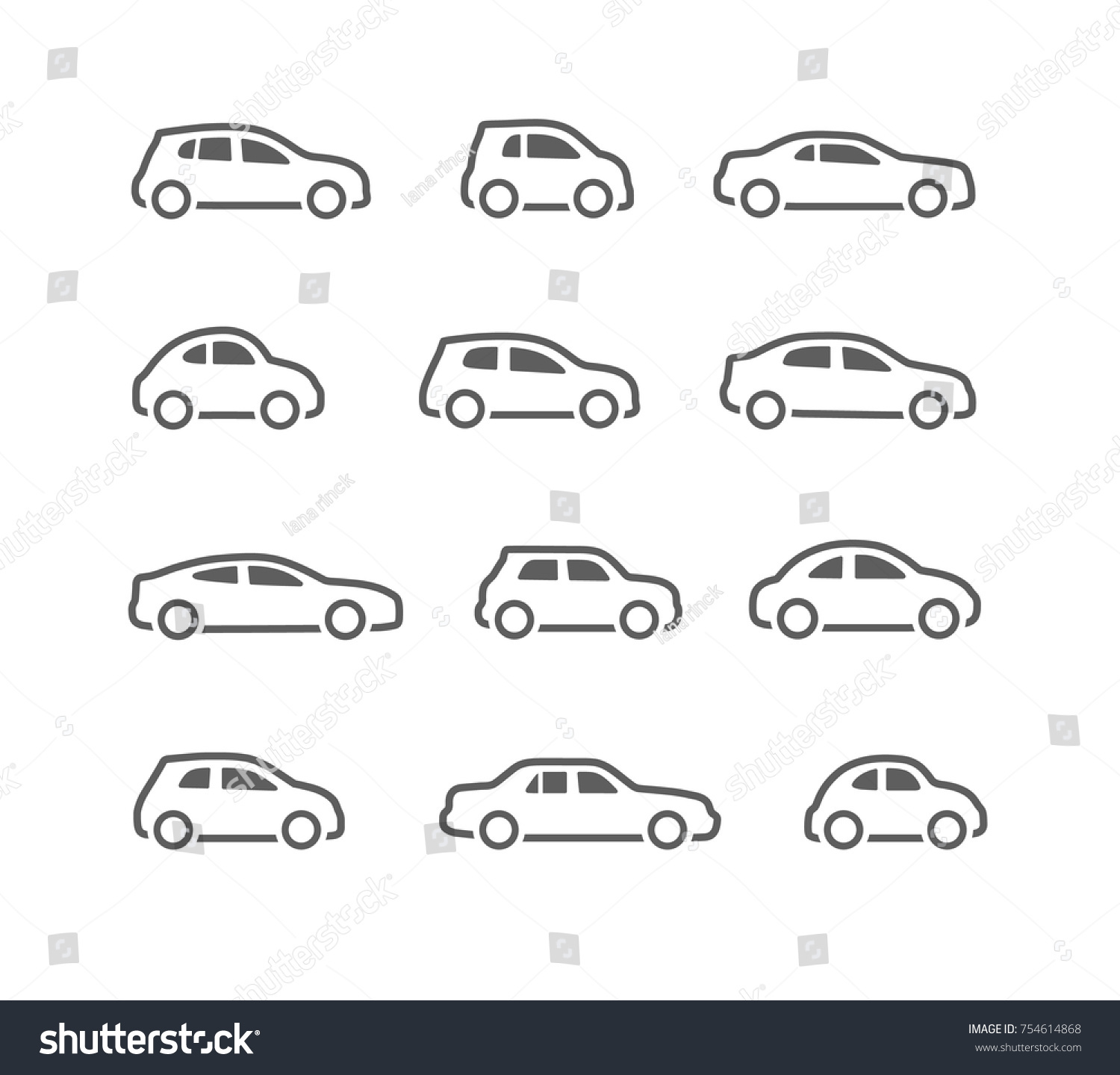Car Icons Set Stock Vector (Royalty Free) 754614868 | Shutterstock