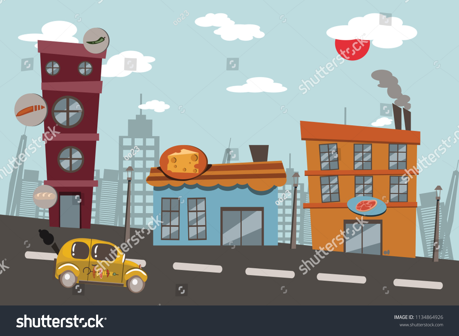 Car City Vector Stock Vector (Royalty Free) 1134864926 | Shutterstock