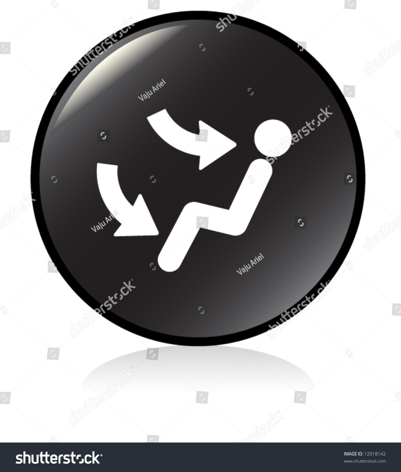Car Inside Vent Button Symbol Black Stock Vector (Royalty Free) 12018142