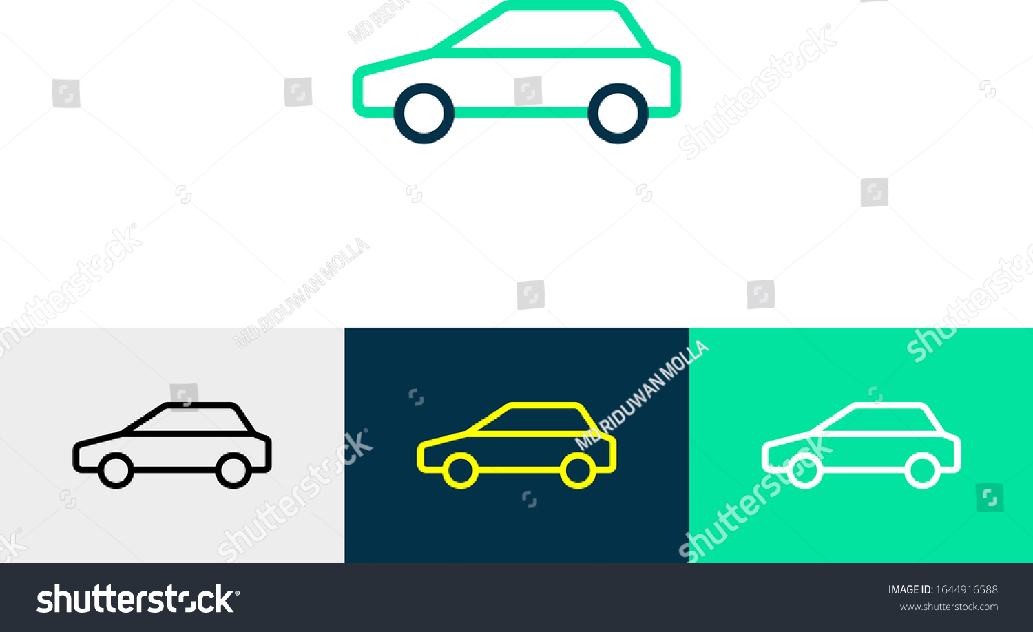 Car Line Art Icon Vector Stock Vector (Royalty Free) 1644916588 ...