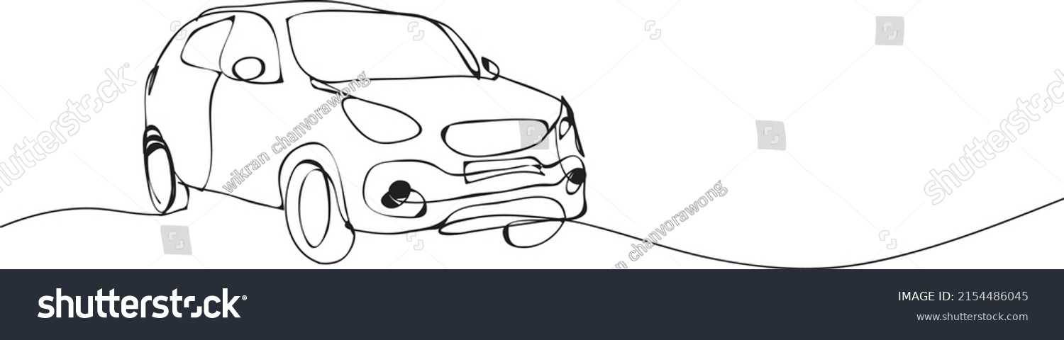 Car Line Drawing Vector Illustration Stock Vector (Royalty Free ...