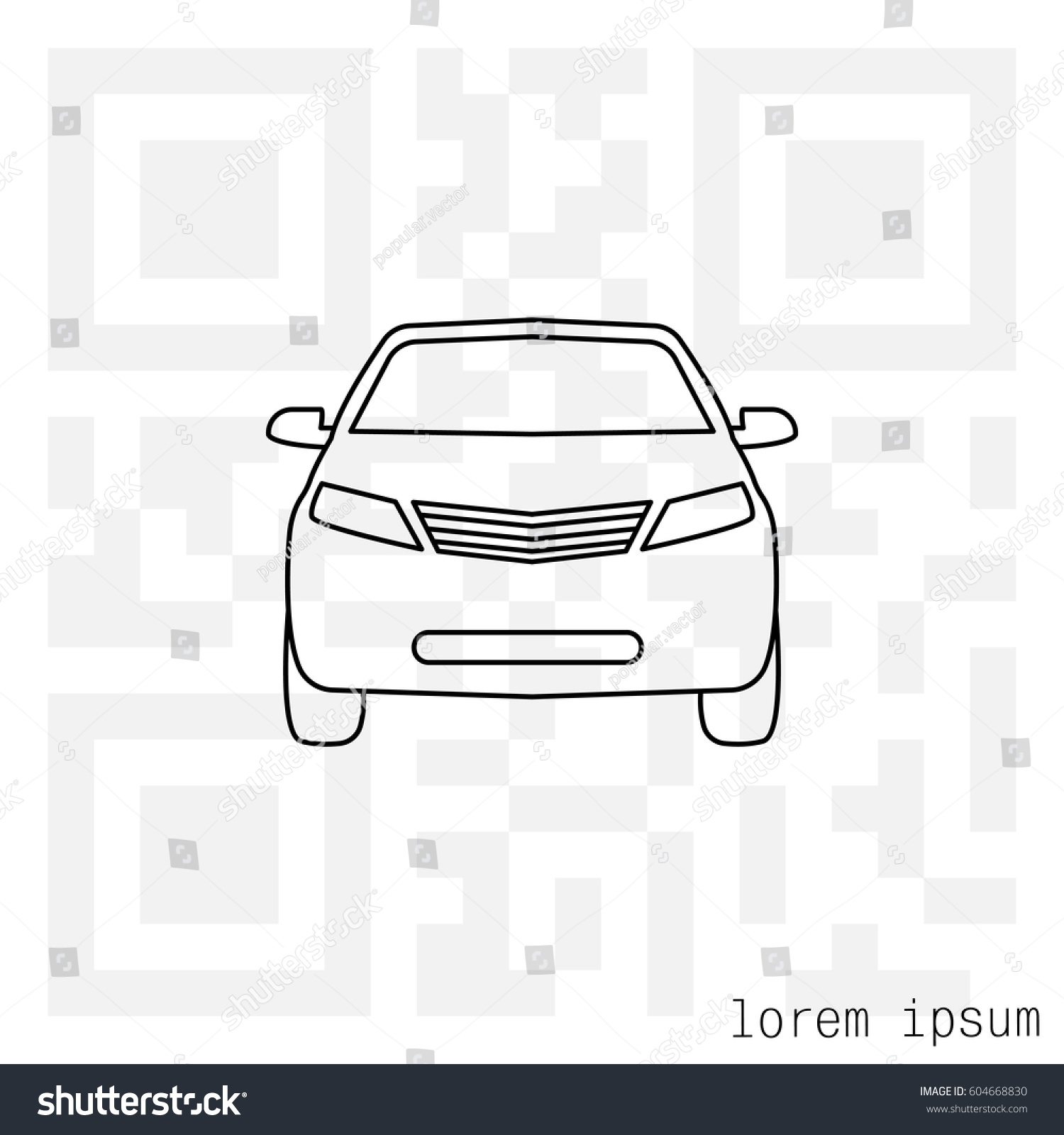 Car Line Icon Vector Illustration Stock Vector (Royalty Free) 604668830 ...