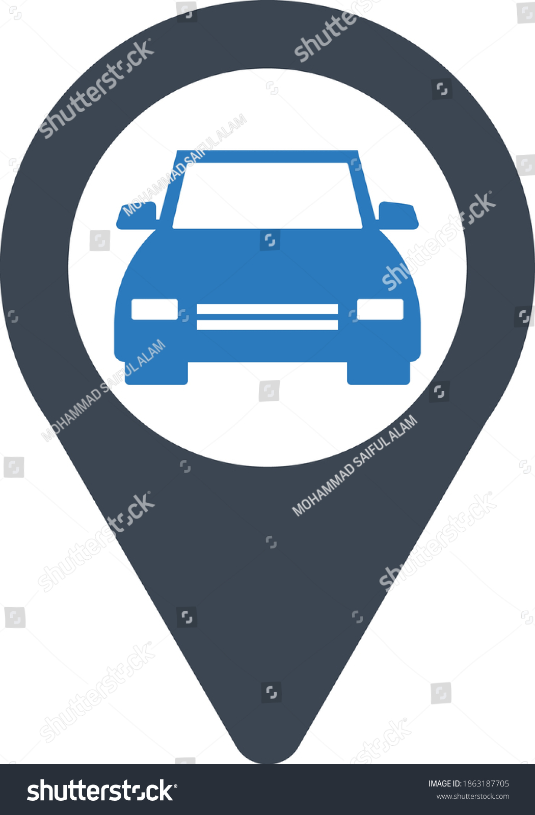 Car Location Icon Vector Illustration Stock Vector (Royalty Free ...