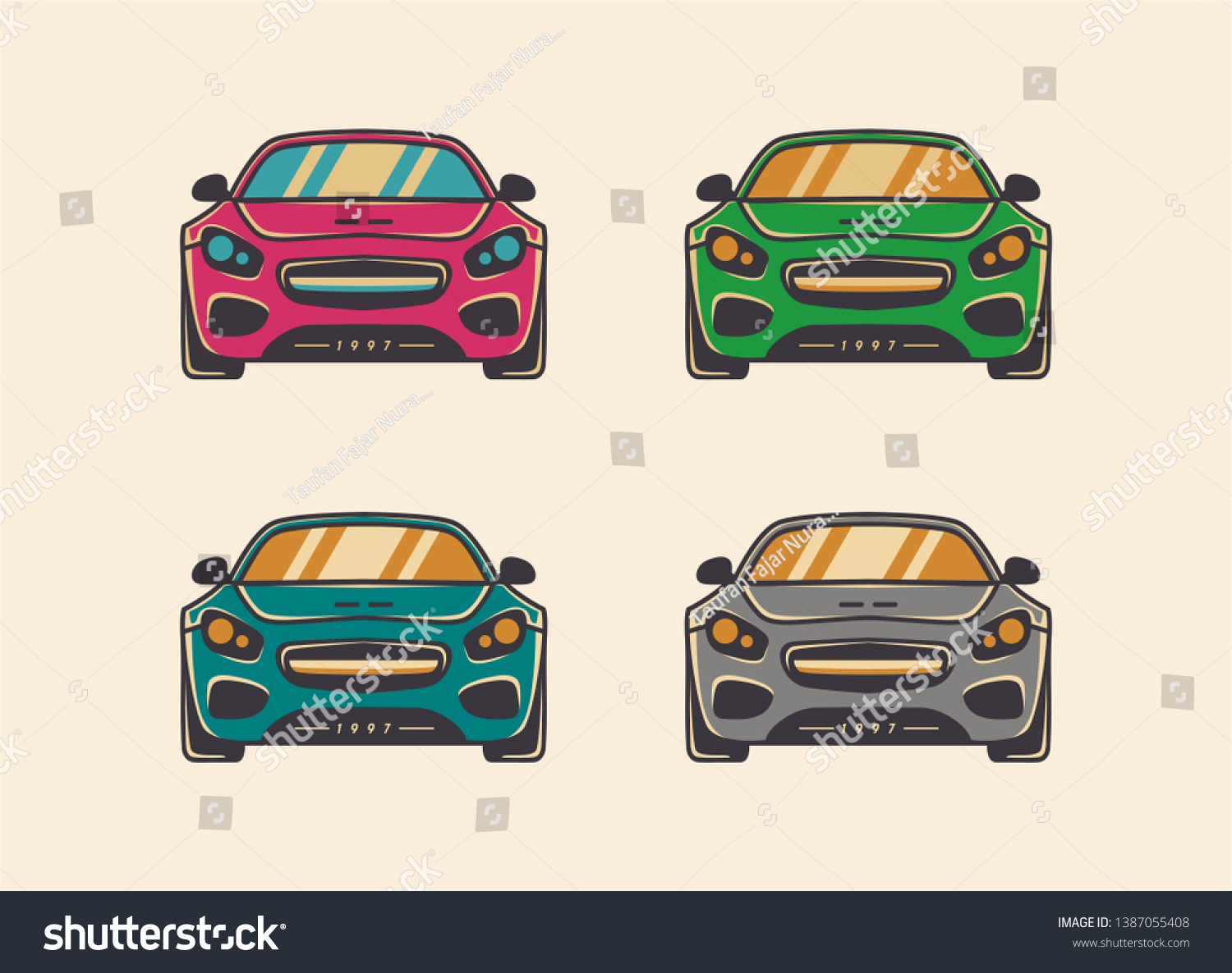 Car Logo Vector Retro Style 5 Stock Vector (Royalty Free) 1387055408 ...