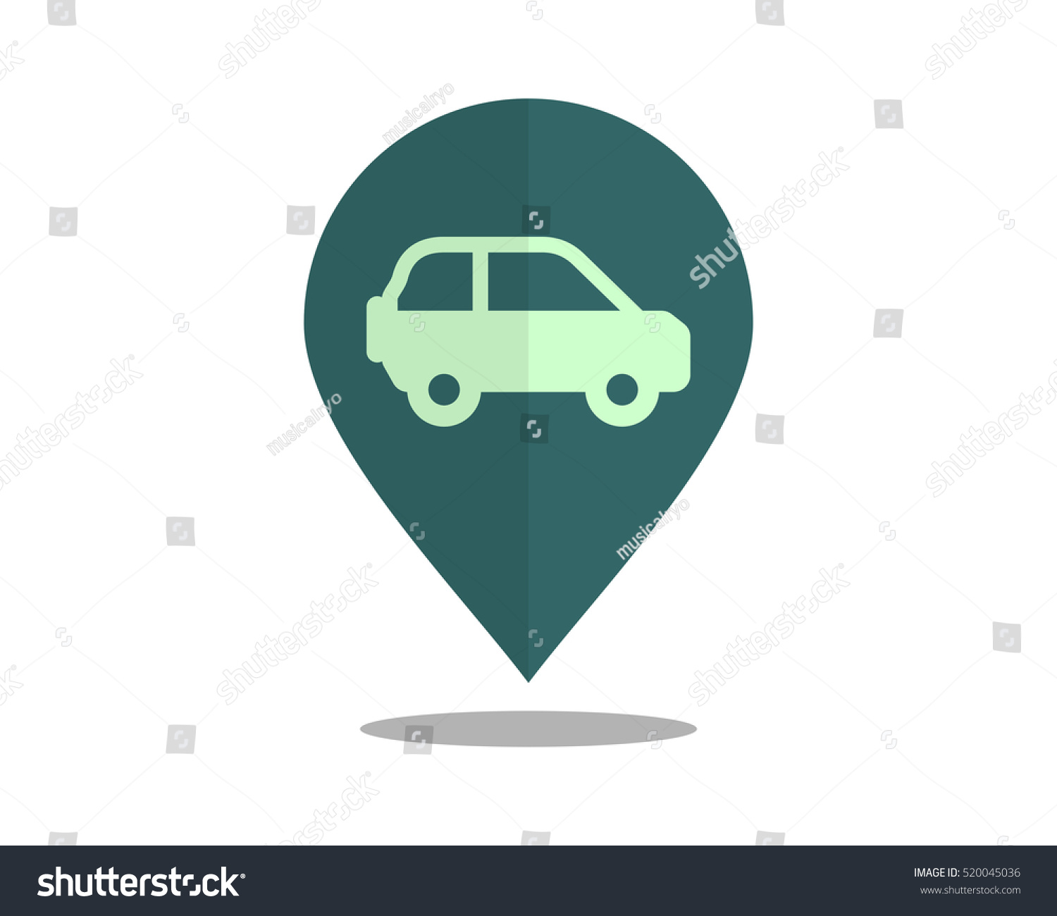 Car Marker Icon Stock Vector 520045036 - Shutterstock