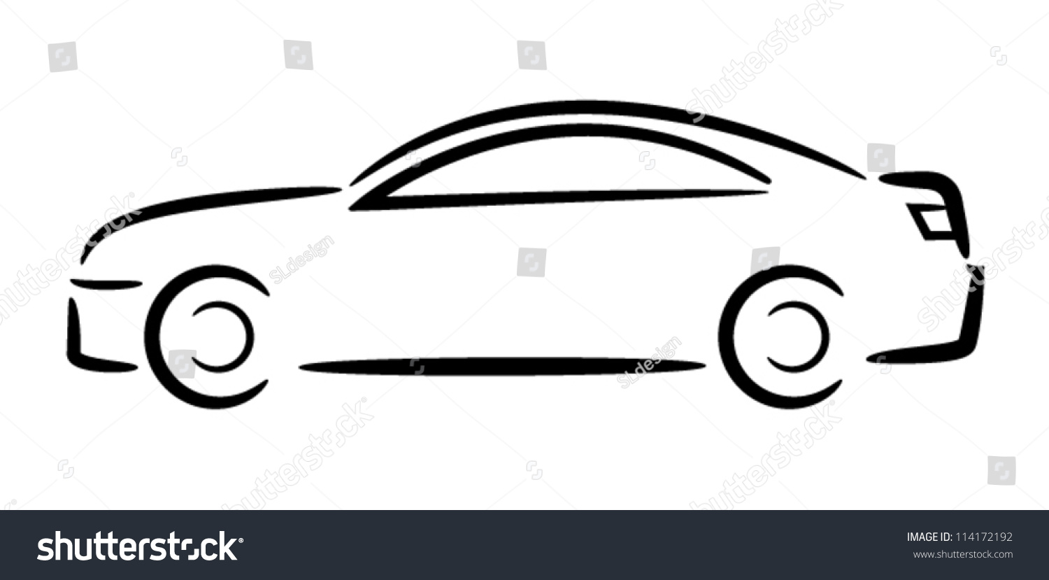 Car Outline Vector Illustration: vetor stock (livre de direitos) 114172192