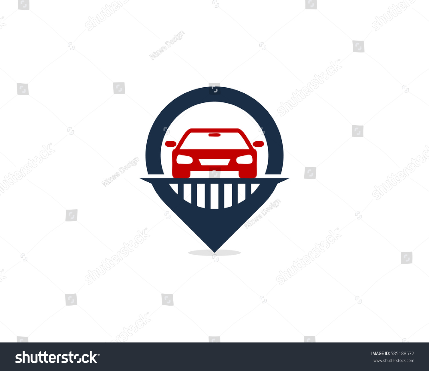 Car Pin Logo Design Element Stock Vector (Royalty Free) 585188572
