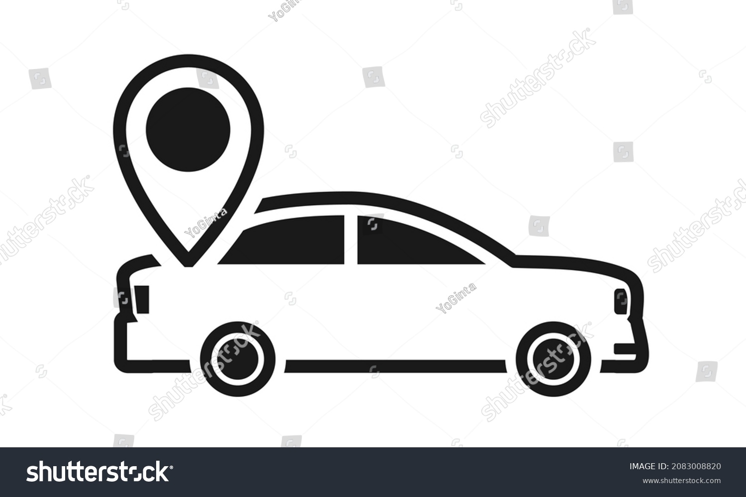 Car Pin Point Illustration Vector Stock Vector (Royalty Free) 2083008820