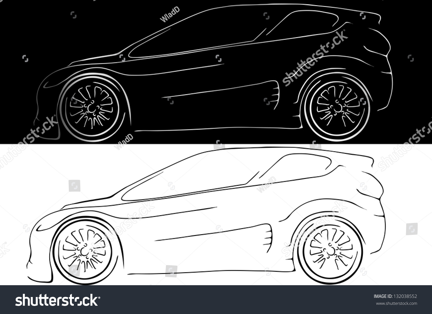 Car Profile Stock Vector 132038552 - Shutterstock