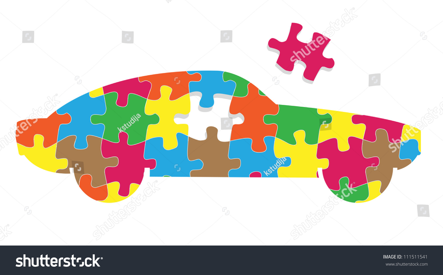 Car Puzzle Vector Background Concept Stock Vector (Royalty Free) 111511541