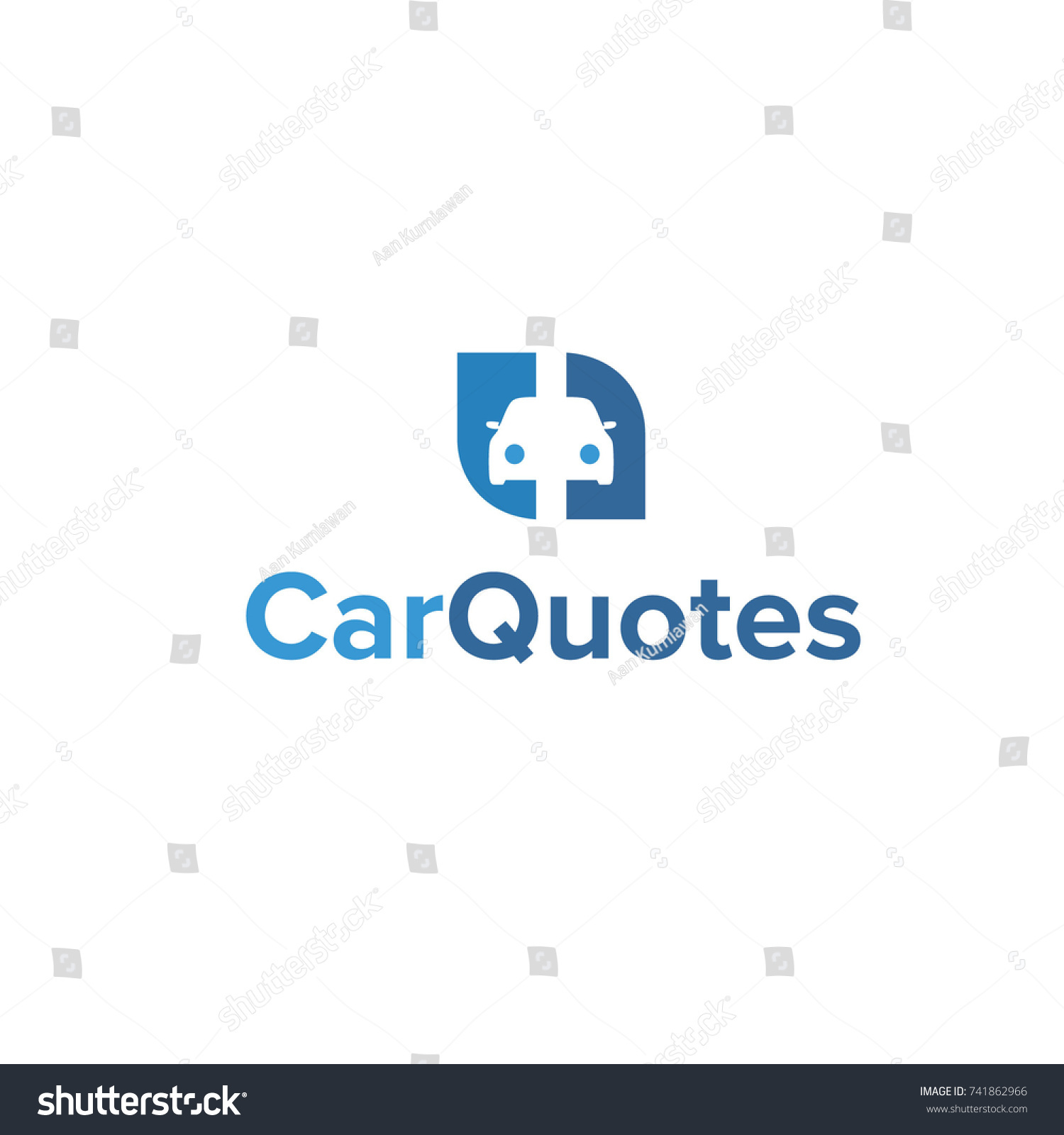 Vektor Stok Car Quotes Logo Flat Vector Template (Tanpa Royalti ...
