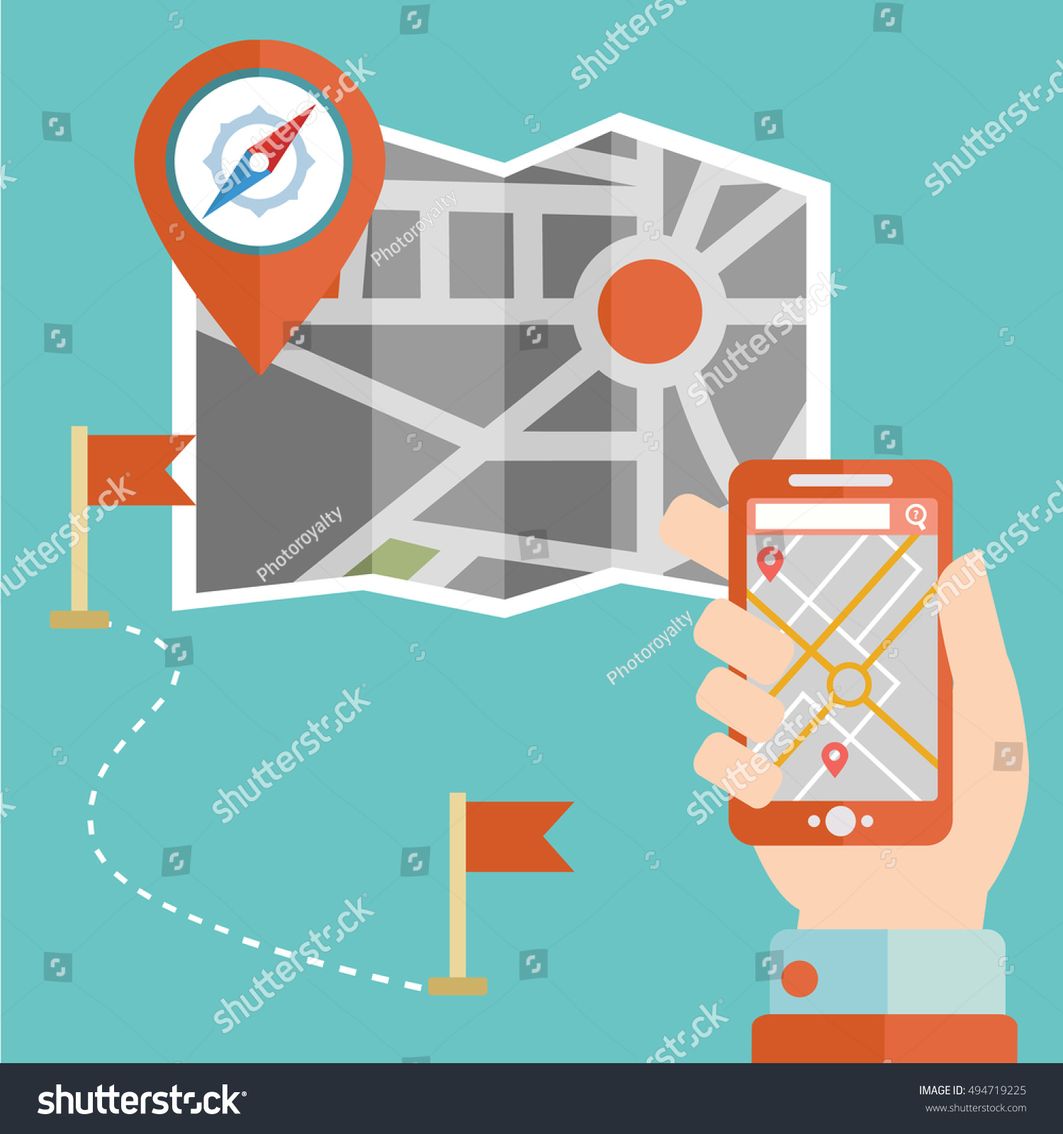 Car 60 Route Map Gps Navigation Stock Vector (Royalty Free) 494719225 ...