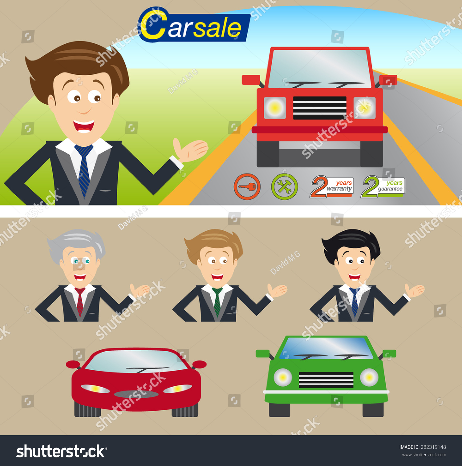 Car Salesman Vector Package Stock Vector (Royalty Free) 282319148