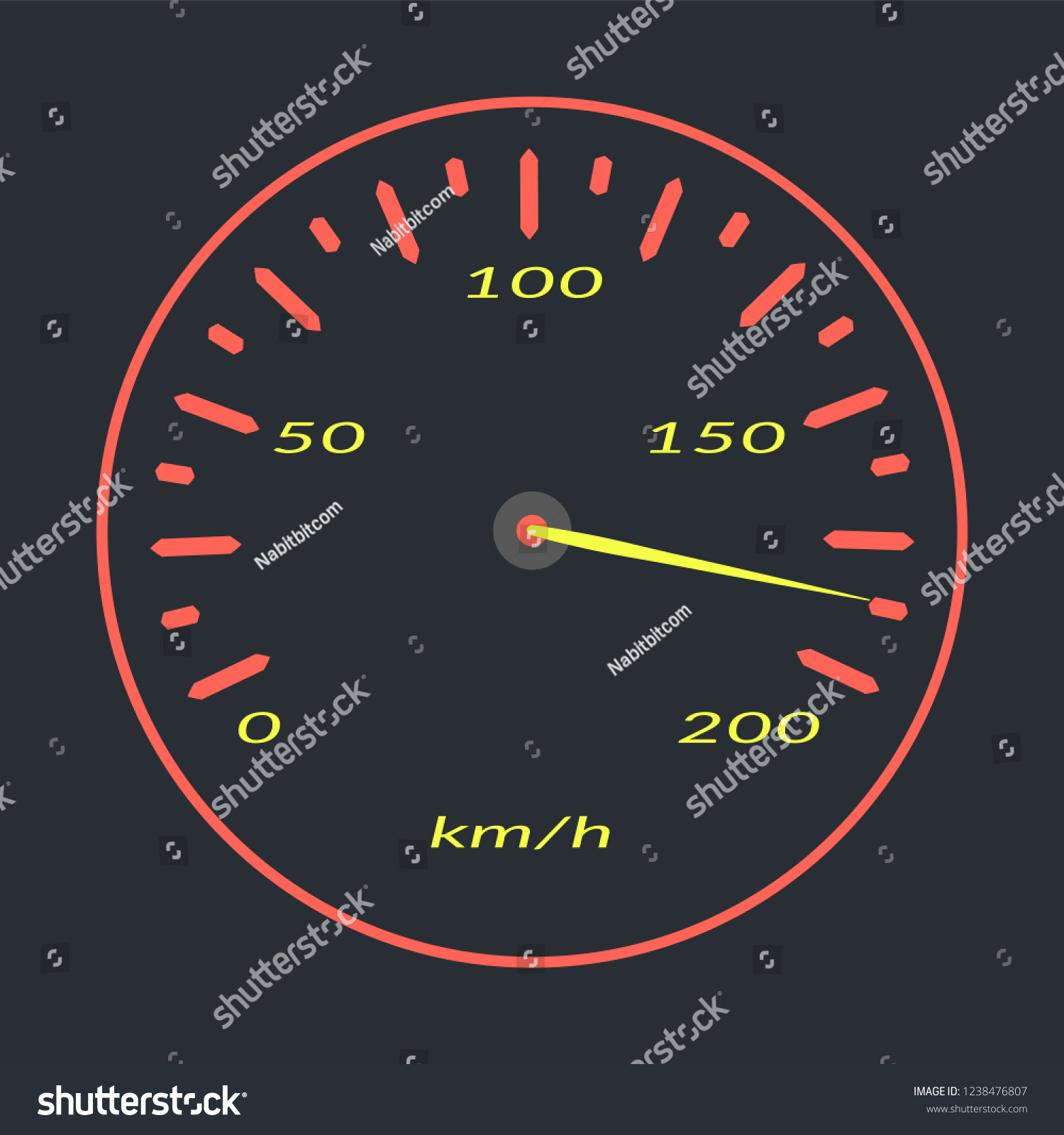 Car Speedometer Red Lights Isolated Vector Stock Vector (Royalty Free ...