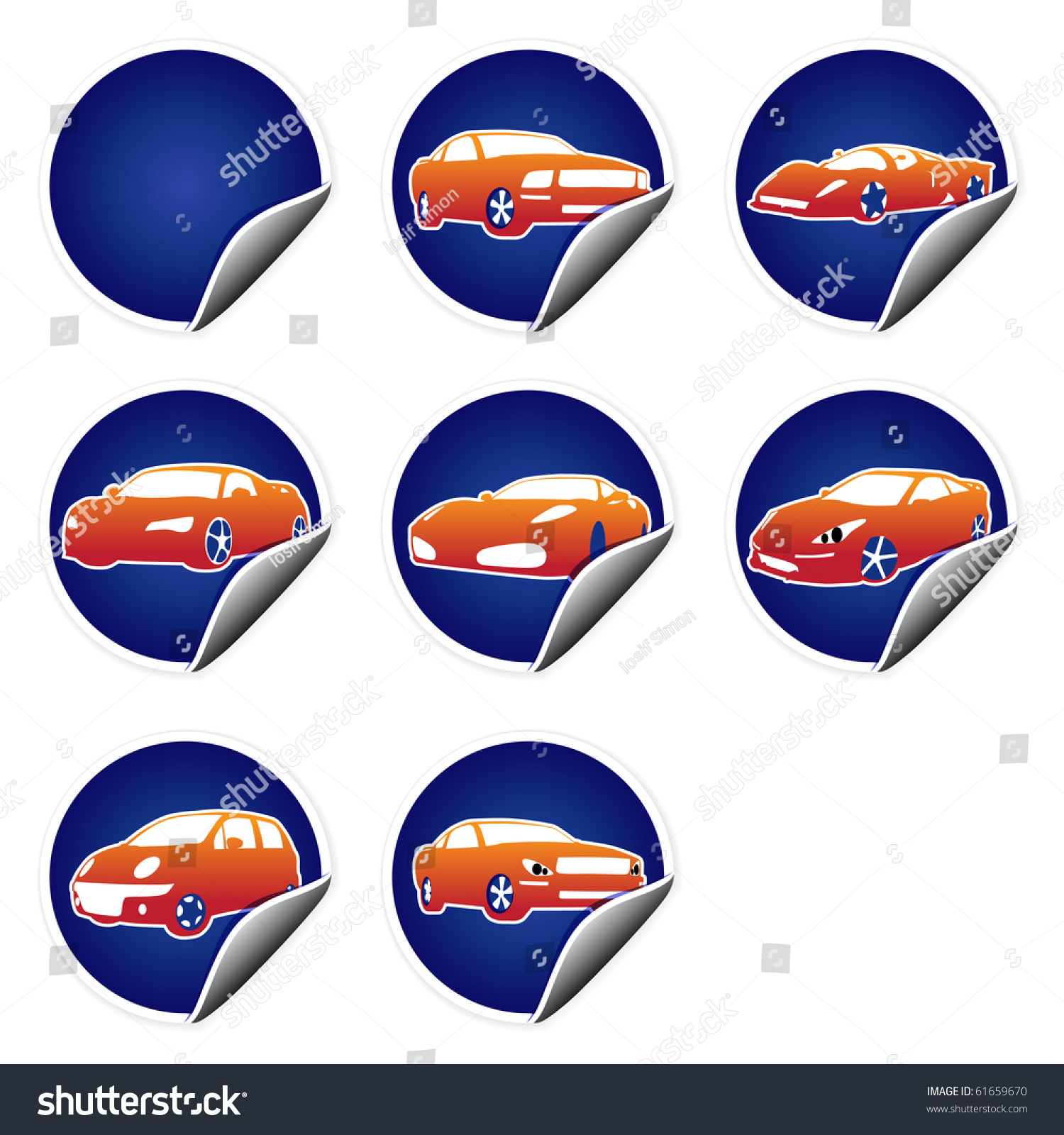 Car Stickers Vector Illustration Stock Vector (Royalty Free) 61659670 ...
