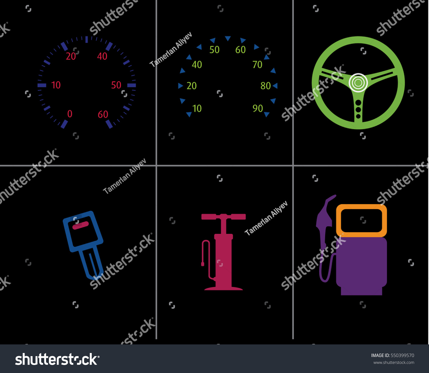 Car Symbols: vector de stock (libre de regalías) 550399570 | Shutterstock