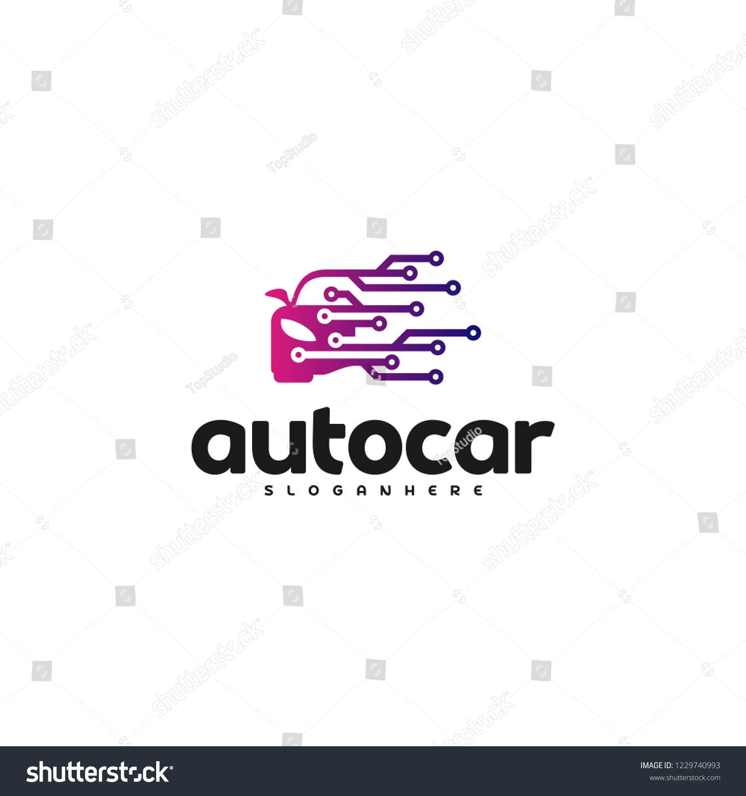 Car Tech Logo Template Design Vector: vector de stock (libre de ...
