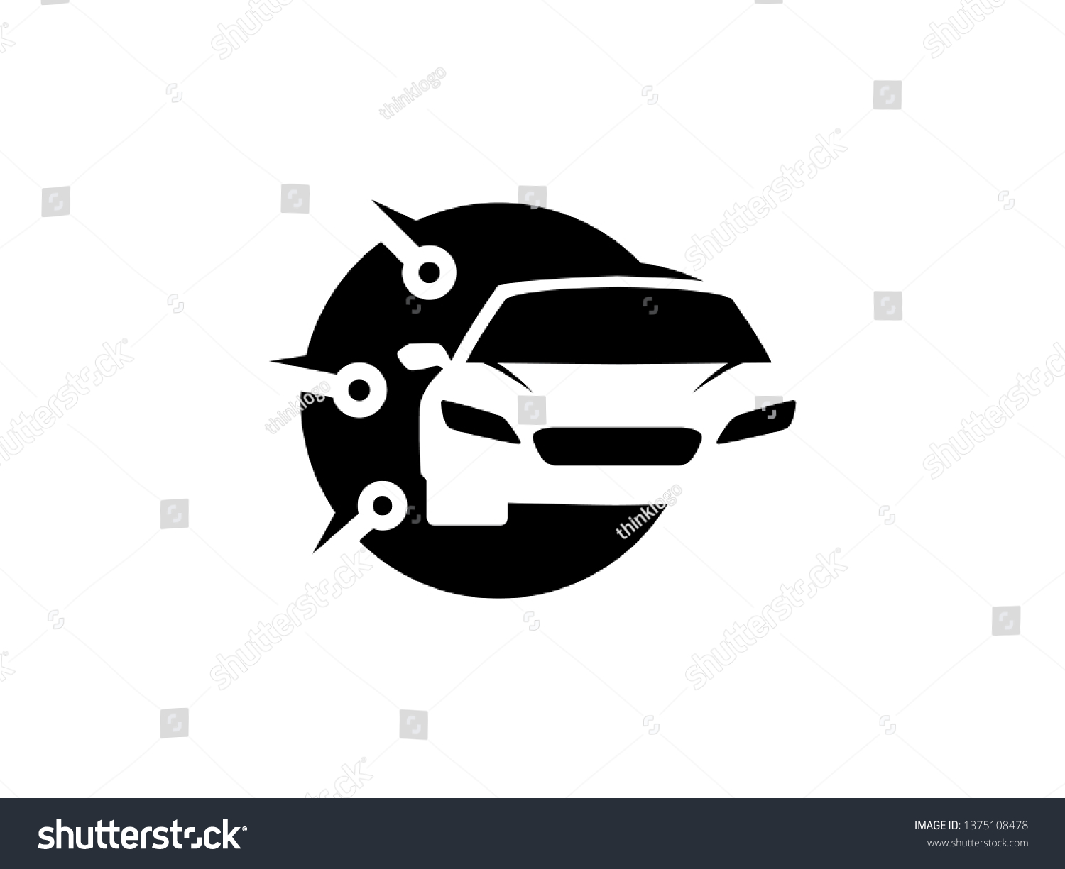 Car Technology Logo Template Icon Symbol Stock Vector (Royalty Free ...