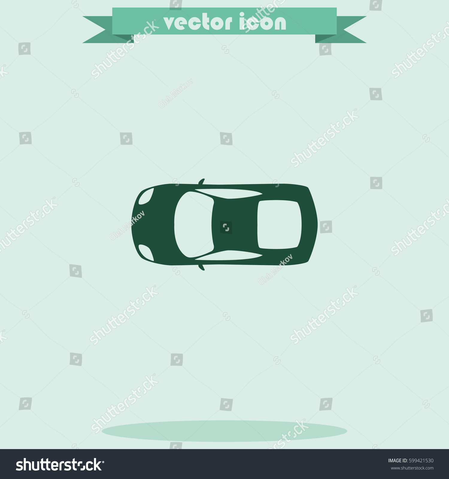 Car Top View Icon: vector de stock (libre de regalías) 599421530 ...