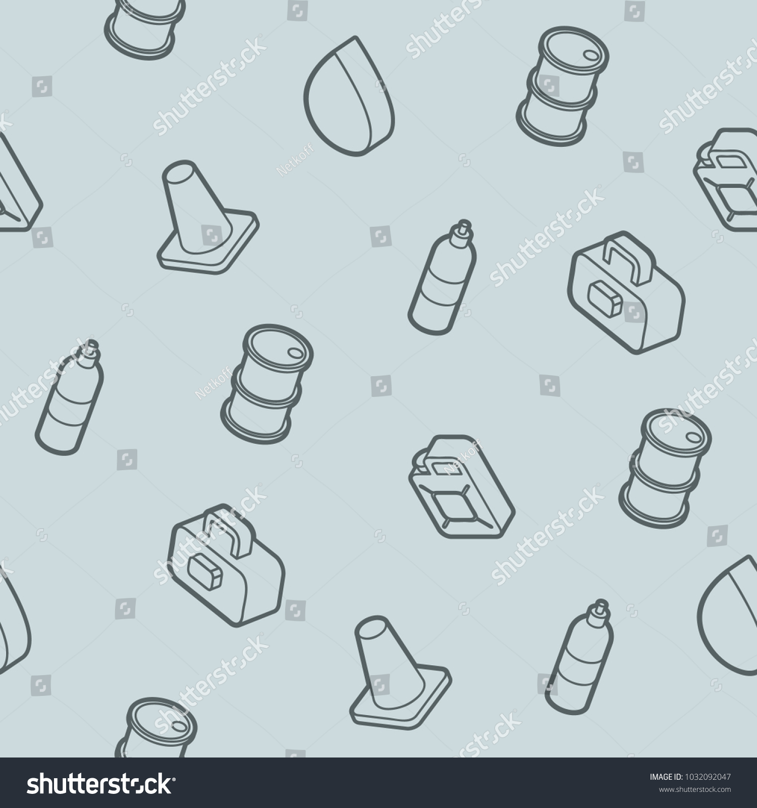 Car Tuning Outline Isometric Pattern Stock Vector (Royalty Free) 1032092047