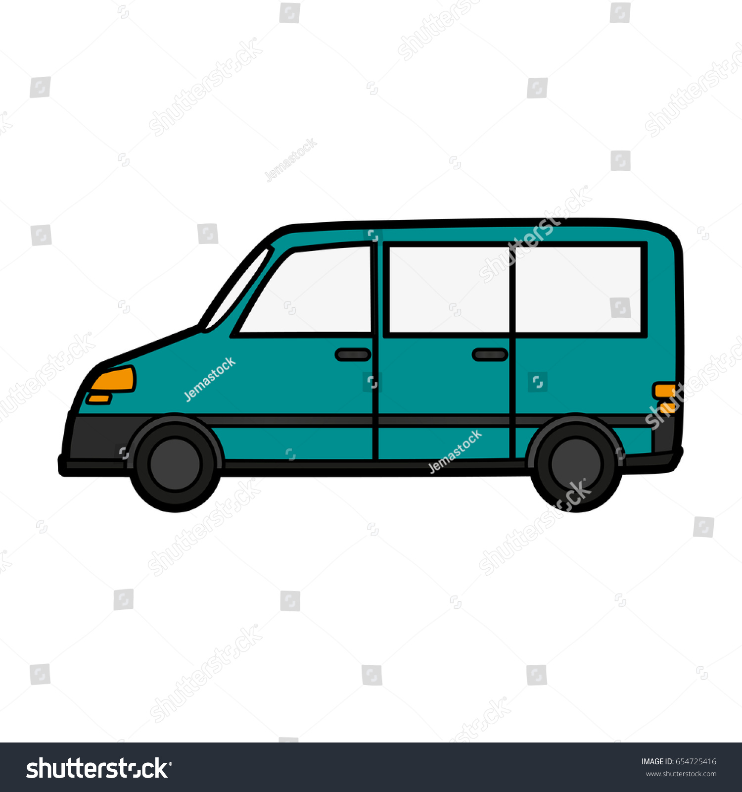 Car Van Sideview Cartoon Icon Image Stock Vector (Royalty Free ...