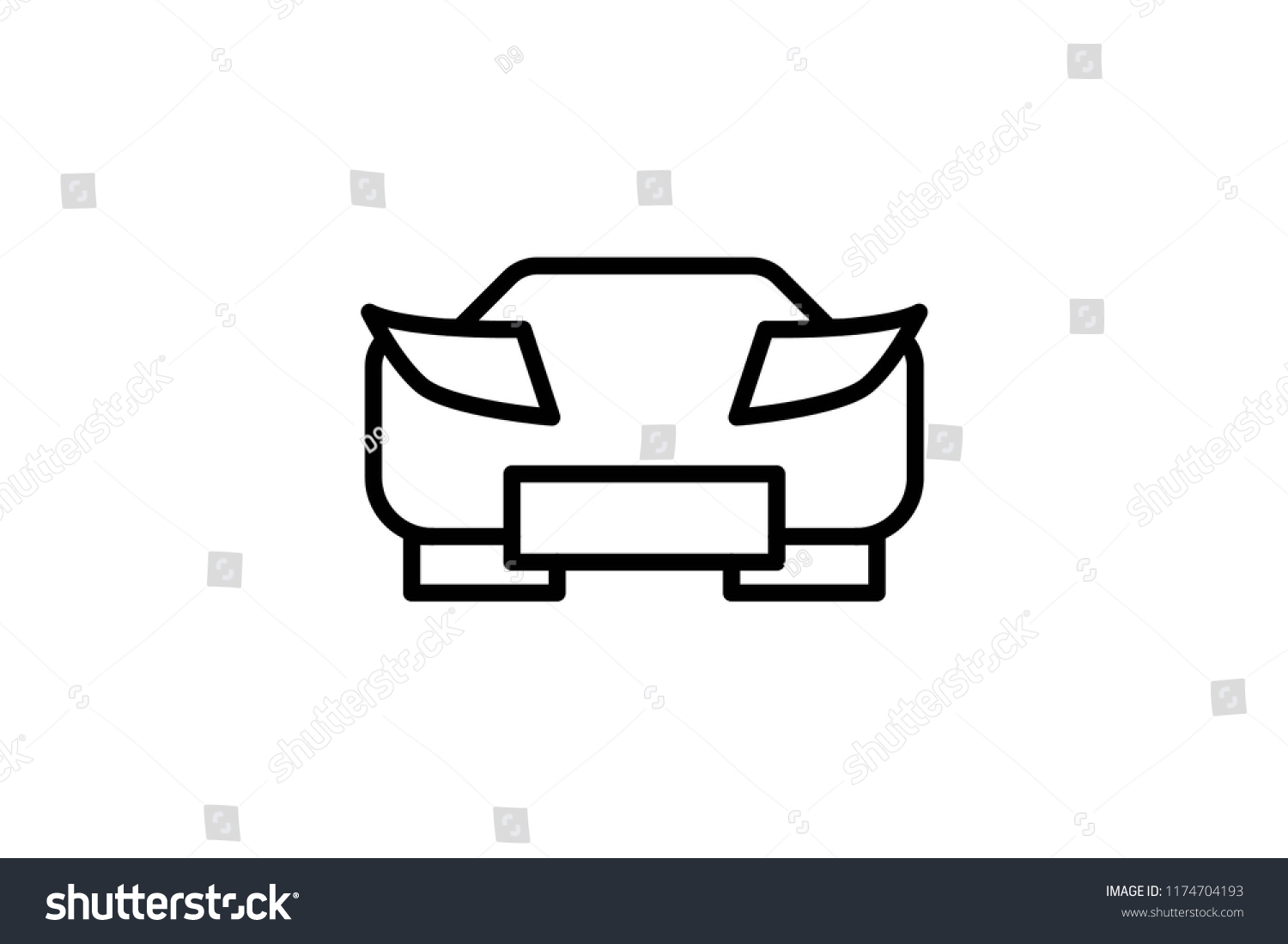 Car Vector Icon Editable Stroke 128x128 Stock Vector (Royalty Free ...