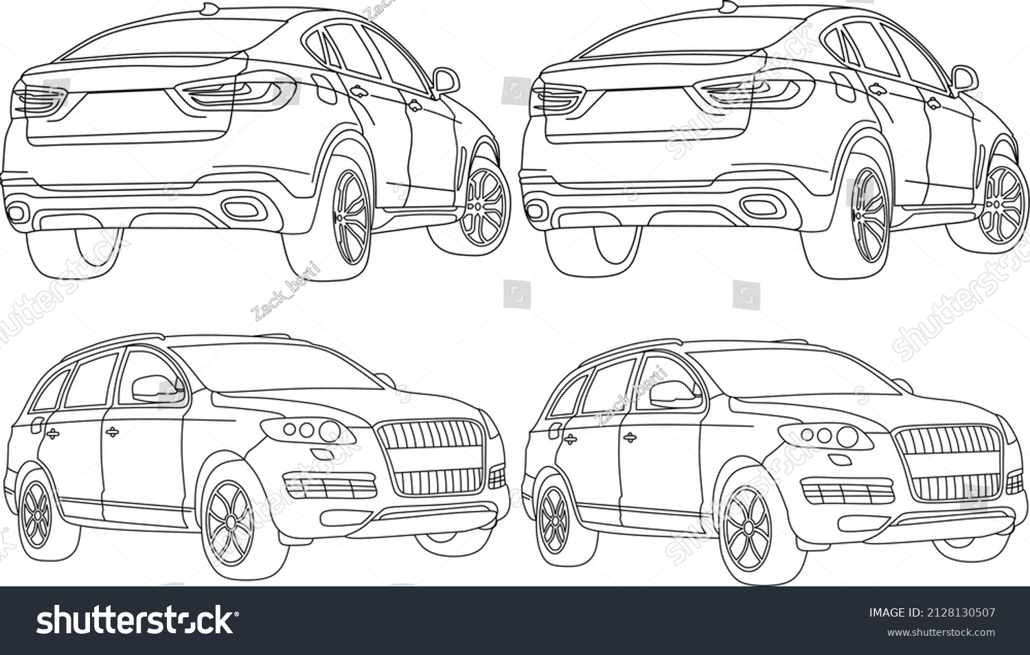 Car Vector Image Coloring Book Stock Vector (Royalty Free) 2128130507 ...
