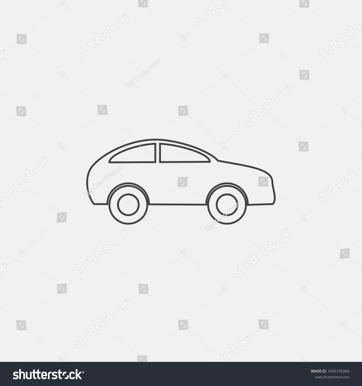 Car Vector Line Flat Icon Stock Vector (Royalty Free) 1045195966 ...