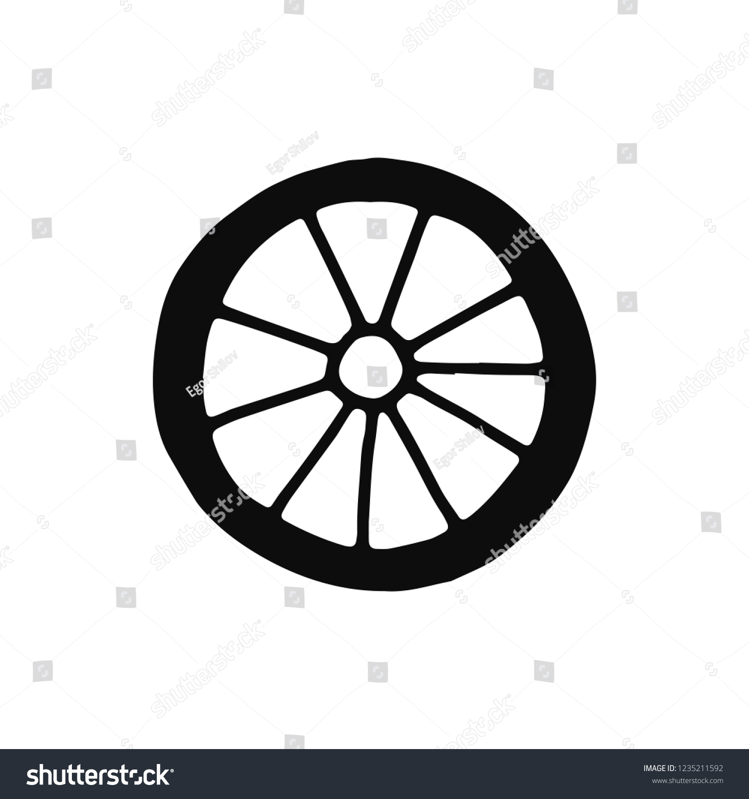 Car Wheel Silhouette Vector Isolated Object Stock Vector (Royalty Free ...