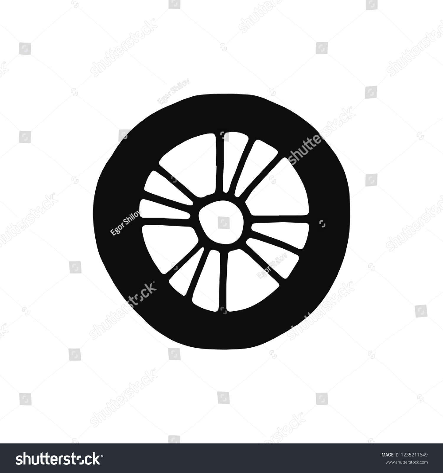 Car Wheel Silhouette Vector Isolated Object Stock Vector (Royalty Free ...