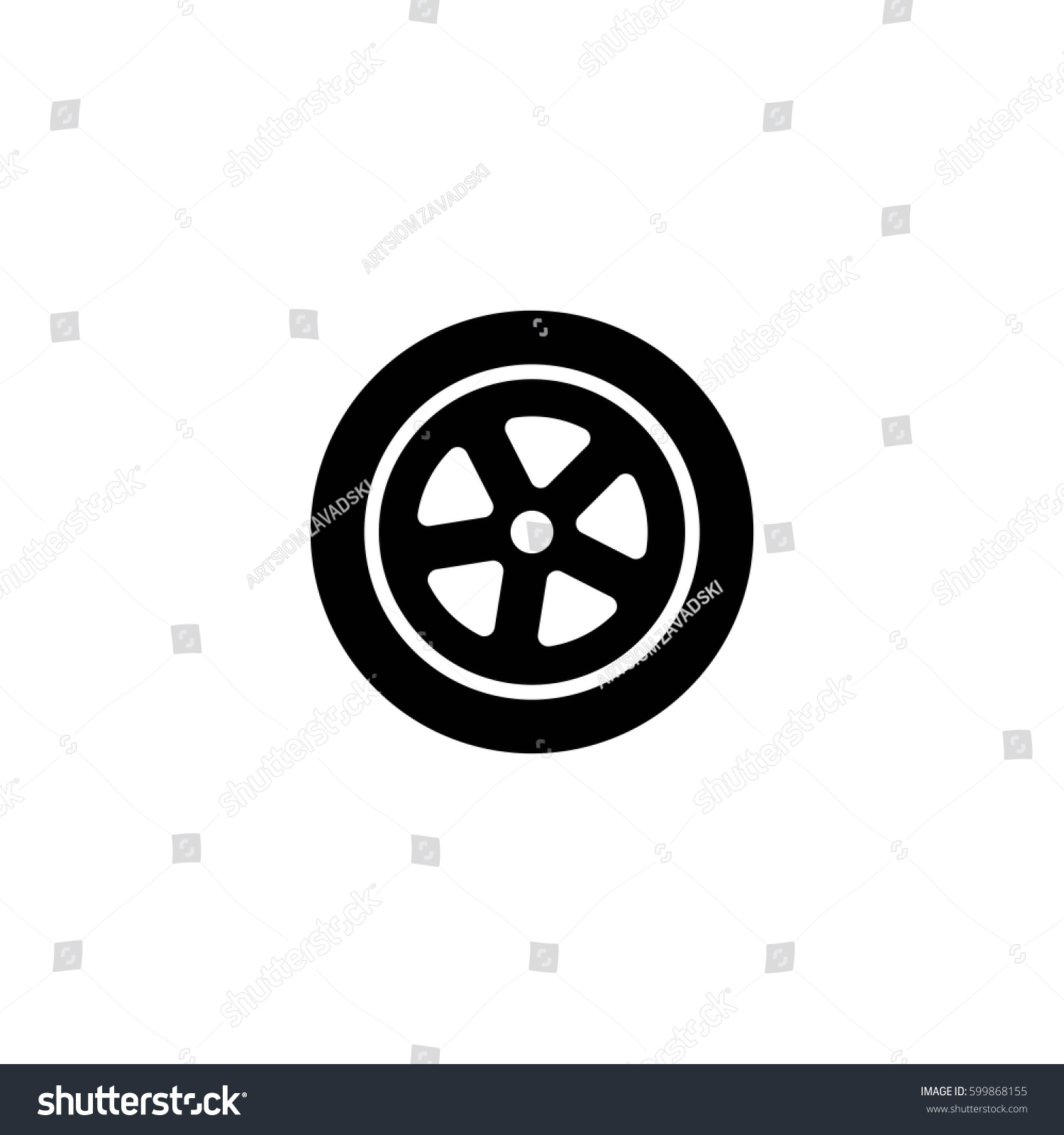 ícone do vetor da roda do: vetor stock (livre de direitos) 599868155 ...