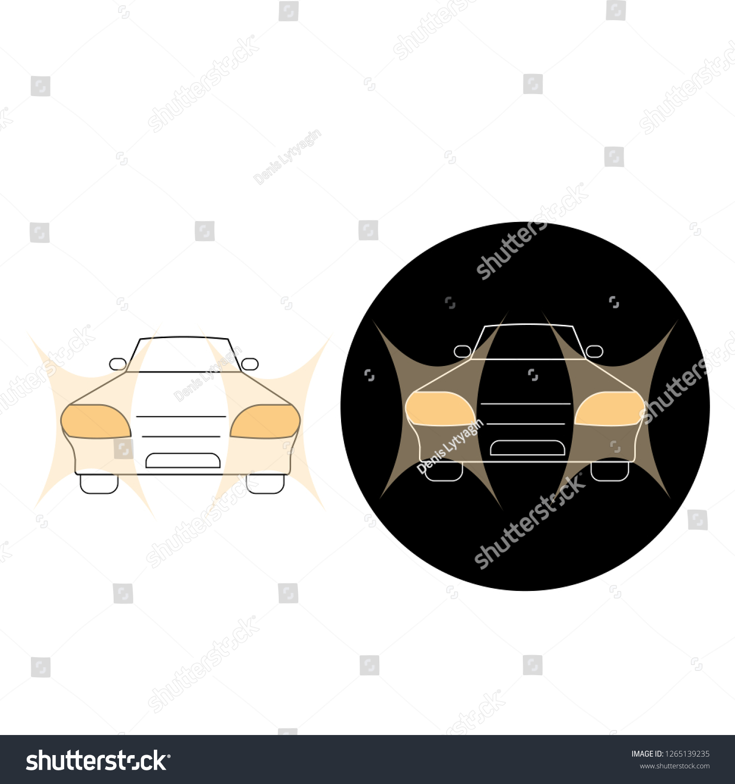 Car Lights Vector Graphics Stock Vector (Royalty Free) 1265139235 ...