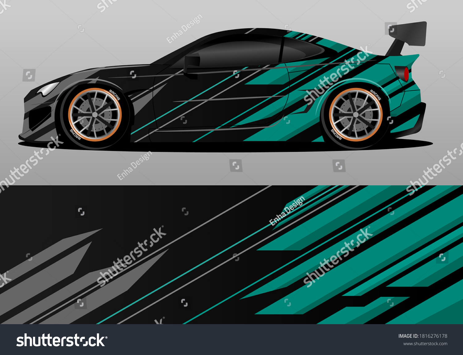 Car Wrap Design Green Geometry Theme Stock Vector (Royalty Free ...