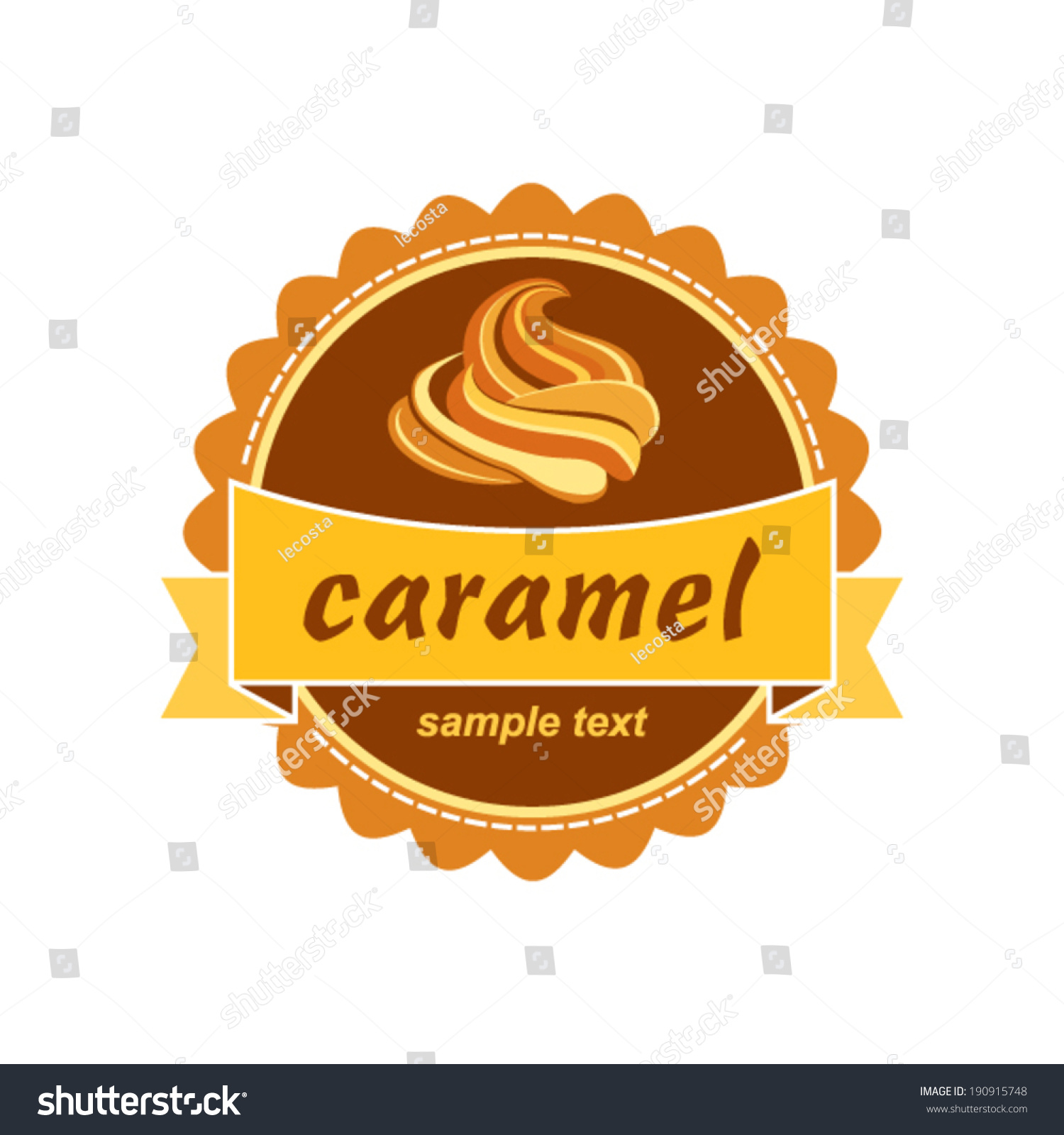 Caramel Label Design Stock Vector (Royalty Free) 190915748 | Shutterstock