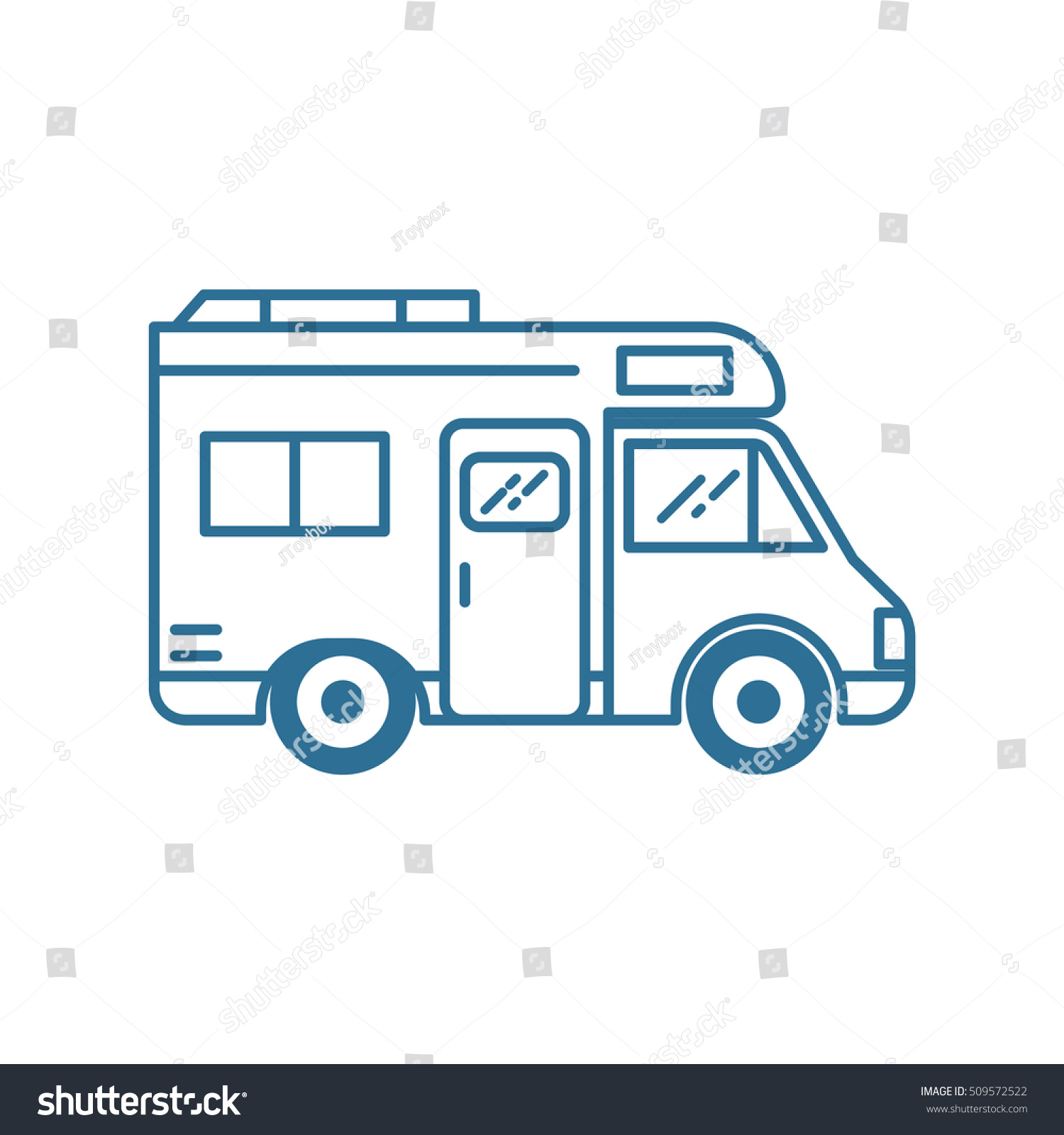 Caravan Outline Icon Stock Vector (Royalty Free) 509572522