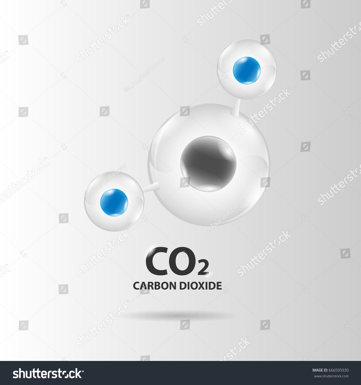 Carbon Dioxide Molecule Model Vector Stock Vector (Royalty Free) 666595930
