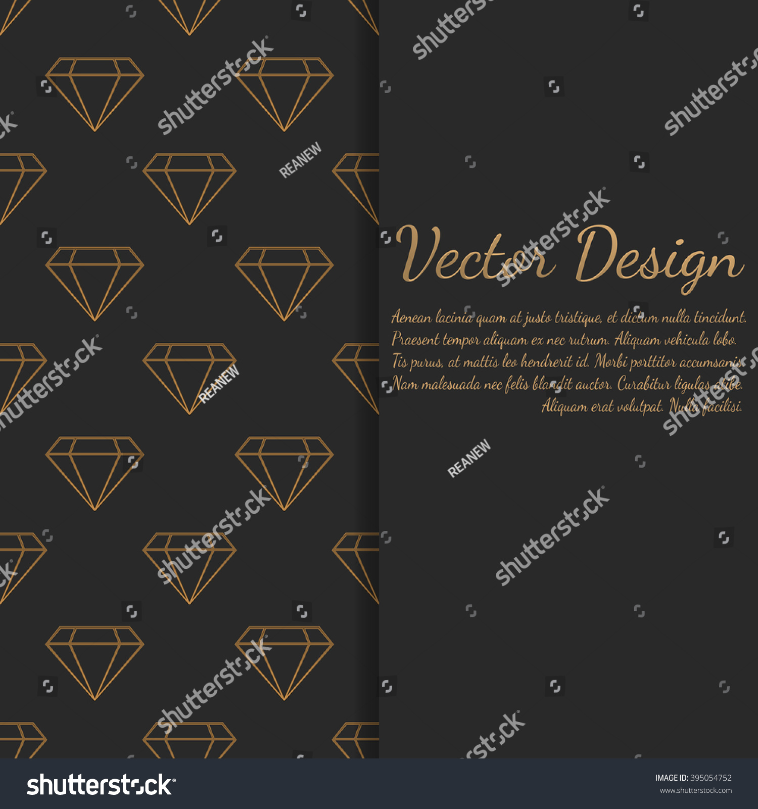 Card Invitation Diamonds Pattern Vector Chic Stock Vector (Royalty Free ...